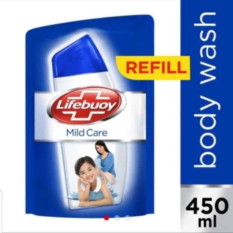 Jual LIFEBUOY body wash mild care sabun mandi reffil 400ml di Seller ...