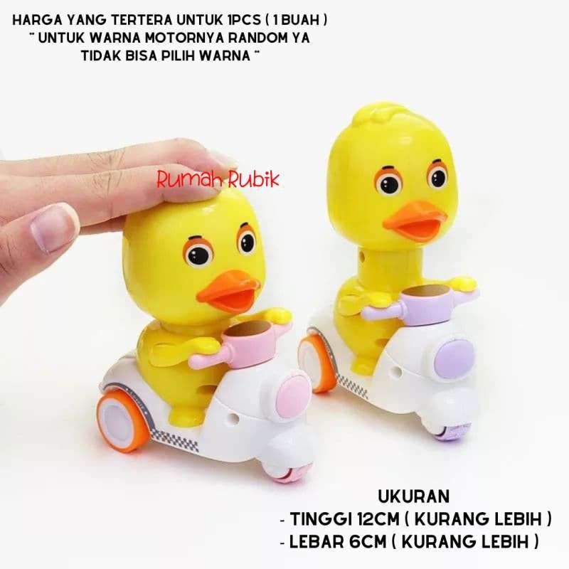 Jual Mainan Anak Bebek Naik Motor Vespa Tekan Leher Jalan Push & Go Di ...