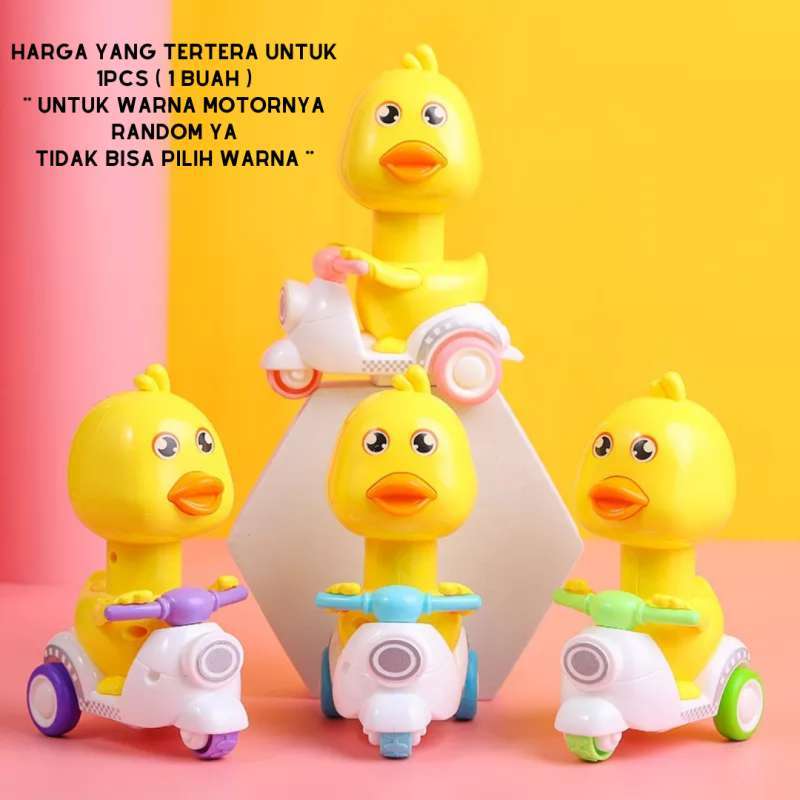 Jual Mainan Anak Bebek Naik Motor Vespa Tekan Leher Jalan Push & Go Di ...