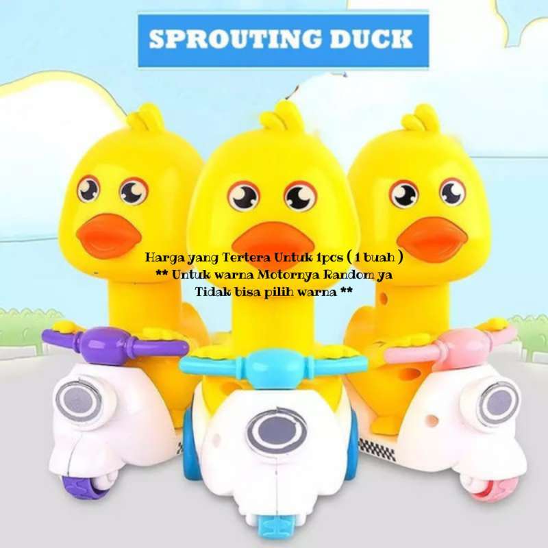 Jual Mainan Anak Bebek Naik Motor Vespa Tekan Leher Jalan Push & Go Di ...