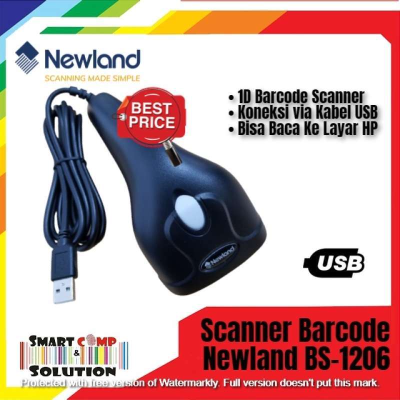 Jual Scanner Barcode Garis 1D Newland BS-1206 / BS1206 Murah Non Stand ...