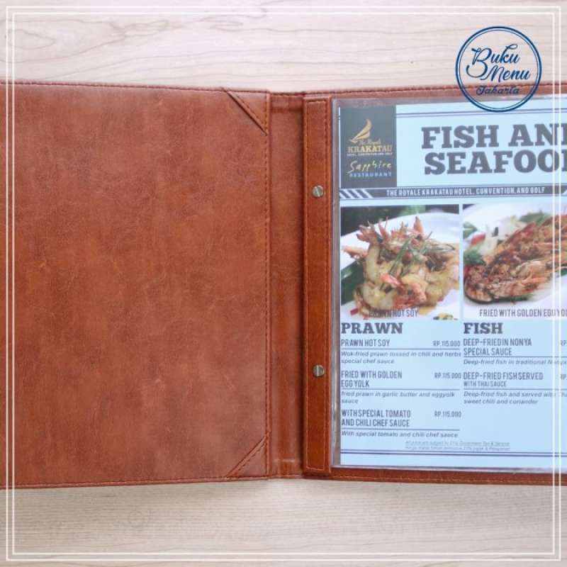 Jual Buku Menu Restoran Kulit Isi Plastik A4 - Coklat - Ready Stock di ...