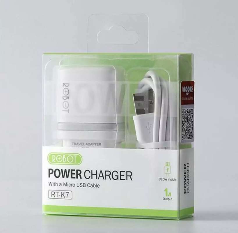 Jual Cas Robot RT-K7 Travel Adaptor Charger 5V/1A With Cable Micro USB ...