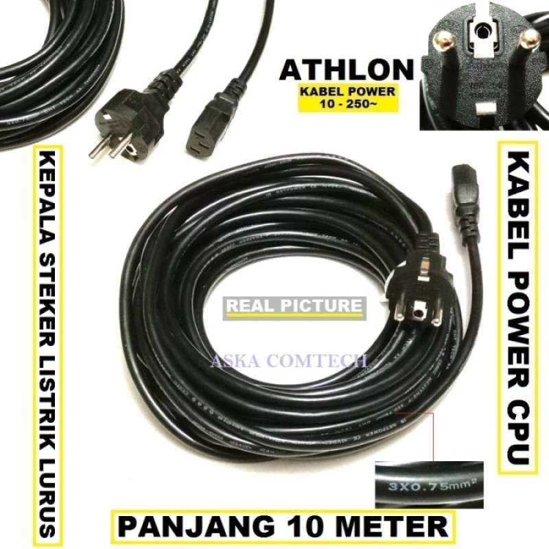 Promo Kabel Power Cpu 10 Meter Ukuran 3X0.75Mm 10 250A~ Diskon 10% di ...