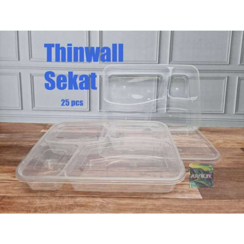 Jual Thinwall Sekat 4 /Kotak Makan Plastik/Kotak Makan Bento/Food ... Jual Thinwall Sekat 4 /Kotak Makan Plastik/Kotak Makan Bento/Food ...