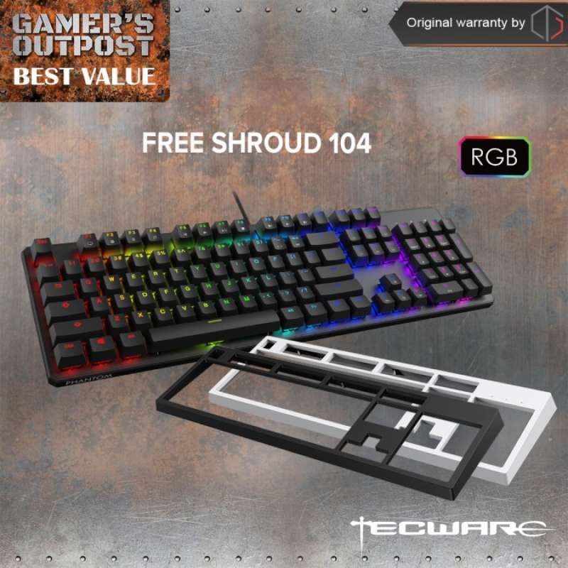 Promo Tecware Gaming Keyboard Phantom 104 RGB - Brown Switches Diskon 3 ...