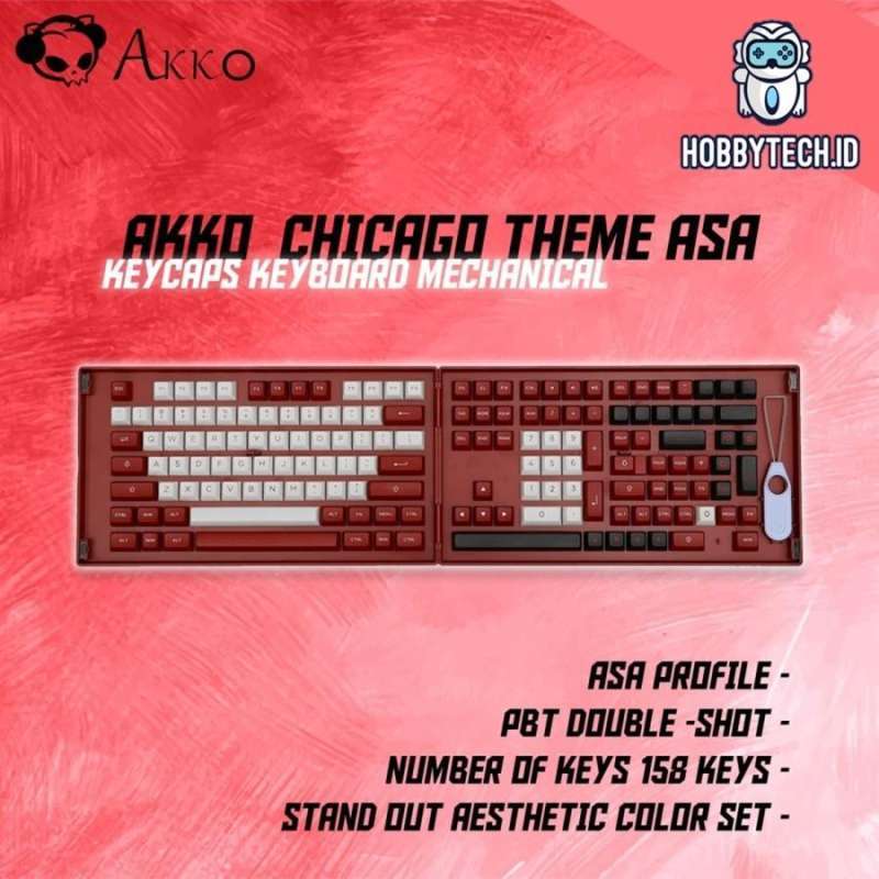 Jual Akko Chicago Theme ASA Profile 158 Keycaps Set PBT Doubleshot di ...