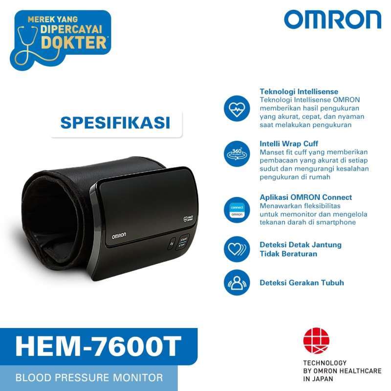 Promo Omron Hem-7600t Blood Pressure Monitor With Intellisense ...