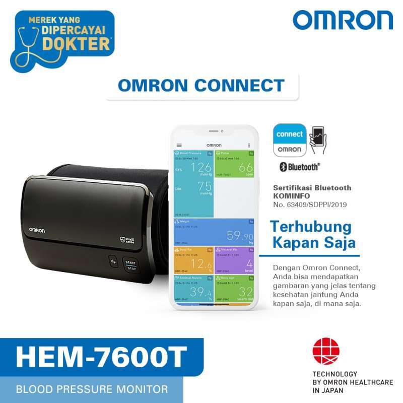 Promo Omron Hem-7600t Blood Pressure Monitor With Intellisense ...
