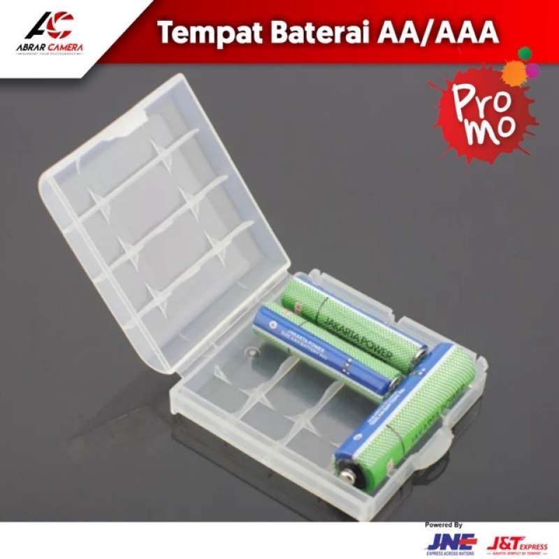 Jual Tempat Baterai AA / AAA Wadah Battery Case Box plastic Plastik Batere 4 slot di Seller ...