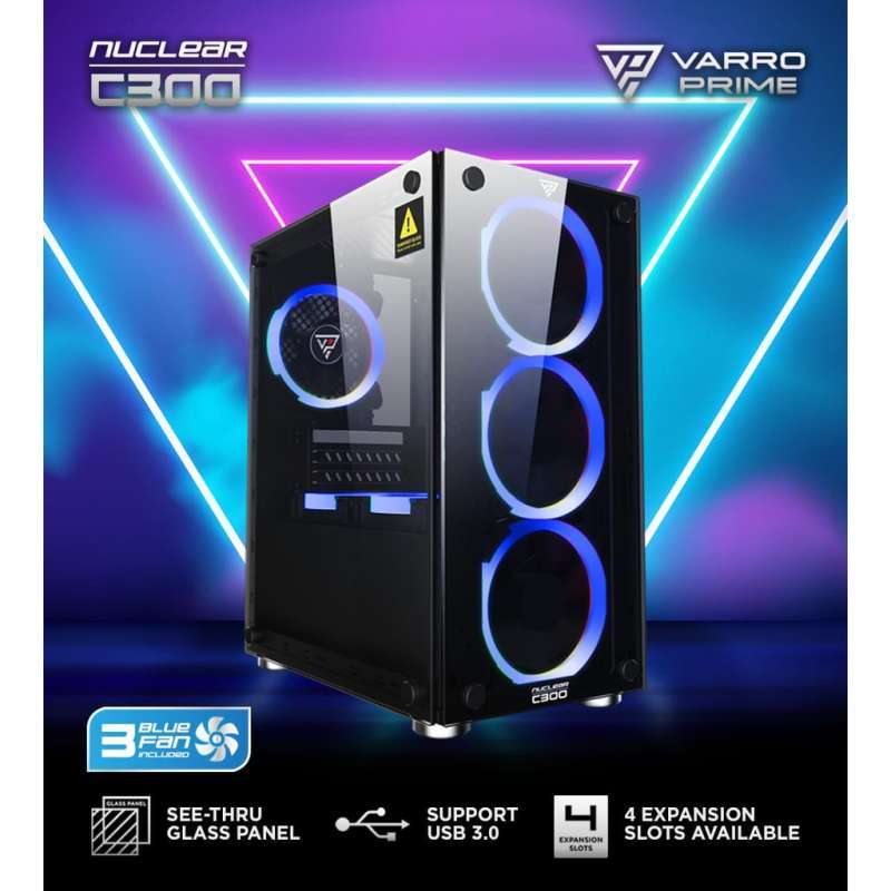 Jual CASING GAMING VARRO NUCLEAR C300 + FREE 3 FAN di Seller ARYANA ...