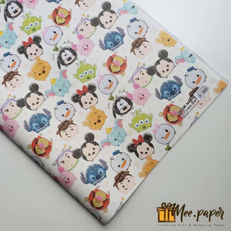 Jual Kertas Kado Sansan Wawa Motif Kinds 08 / Disney Sketch, Wrapping ...