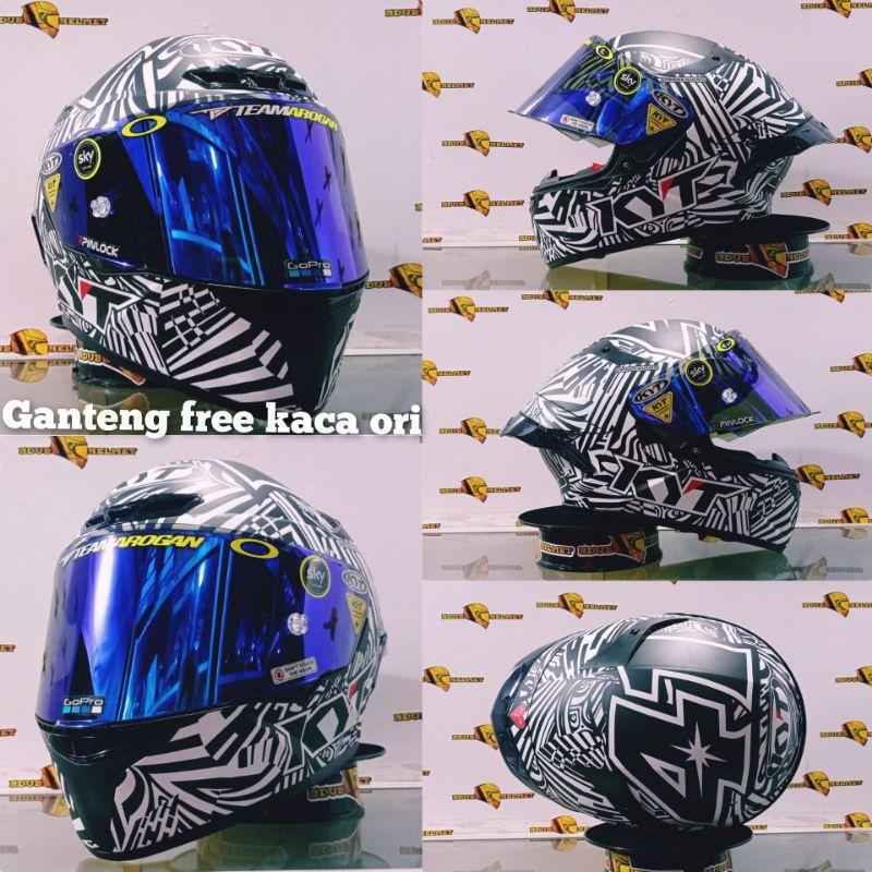 Jual Helm full face kyt tt course motif captain Amerika series paket ganteng 100% original kyt ...