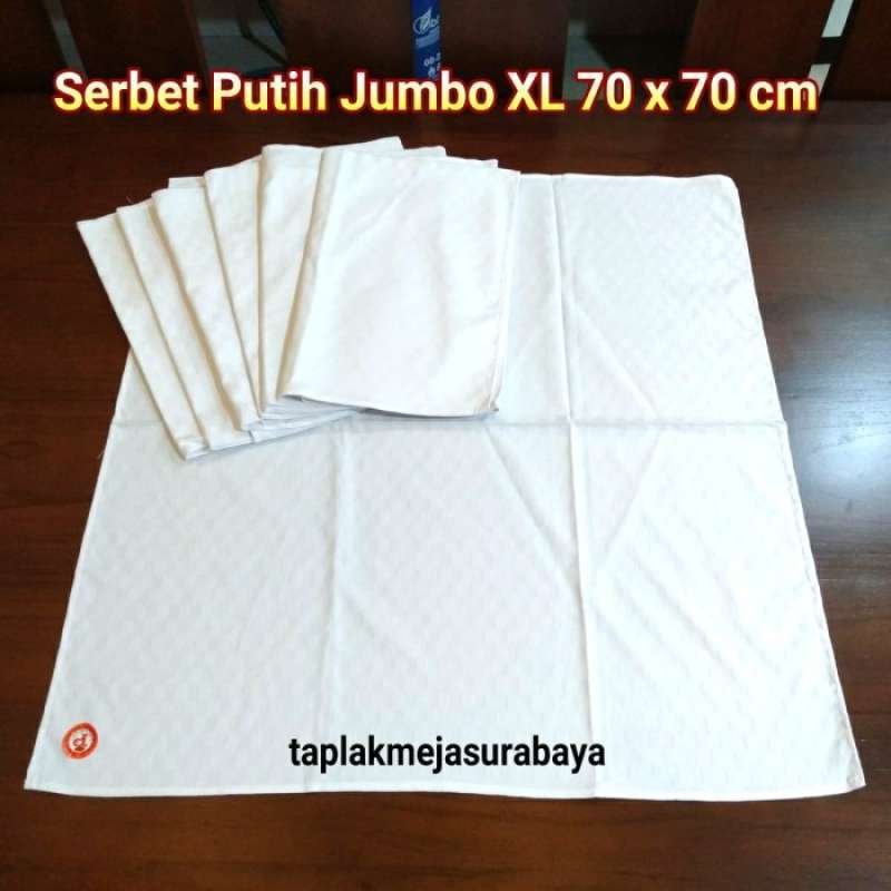 Jual Serbet Putih Jumbo Besar 70 x 70 cm - Kain Lap Putih Besar Jumbo ...
