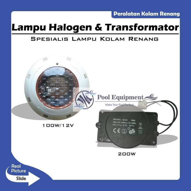 Jual Lampu Halogen 100 watt & Travo Transformator 200 watt untuk Kolam ...