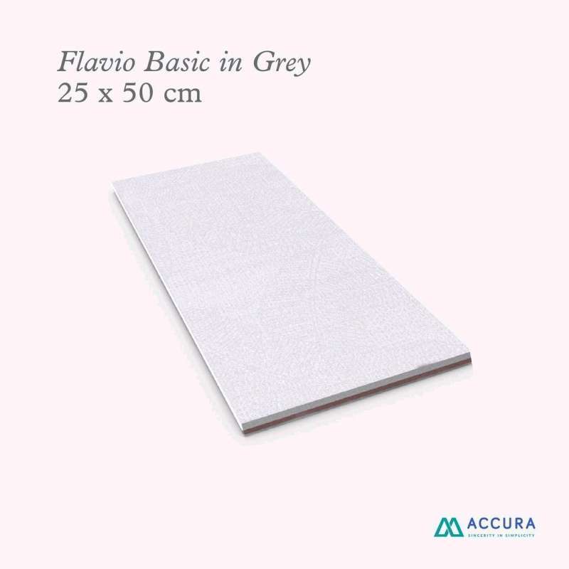 Jual KERAMIK DINDING 25X50 FLAVIO BASIC GREY GLOSSY - MULIA TILE di ...