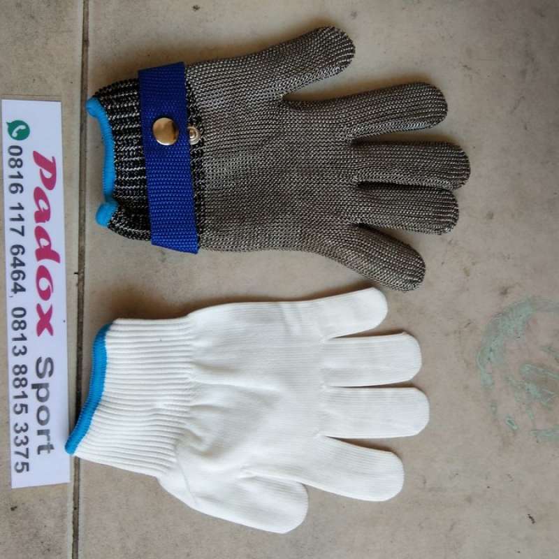 Jual padox sarung tangan besi kawat stainles anti potong glove anti cut ...