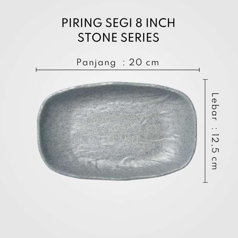 Promo PRUMU Melamine Stone Piring Persegi Panjang 8 inch - Piring Saji ...