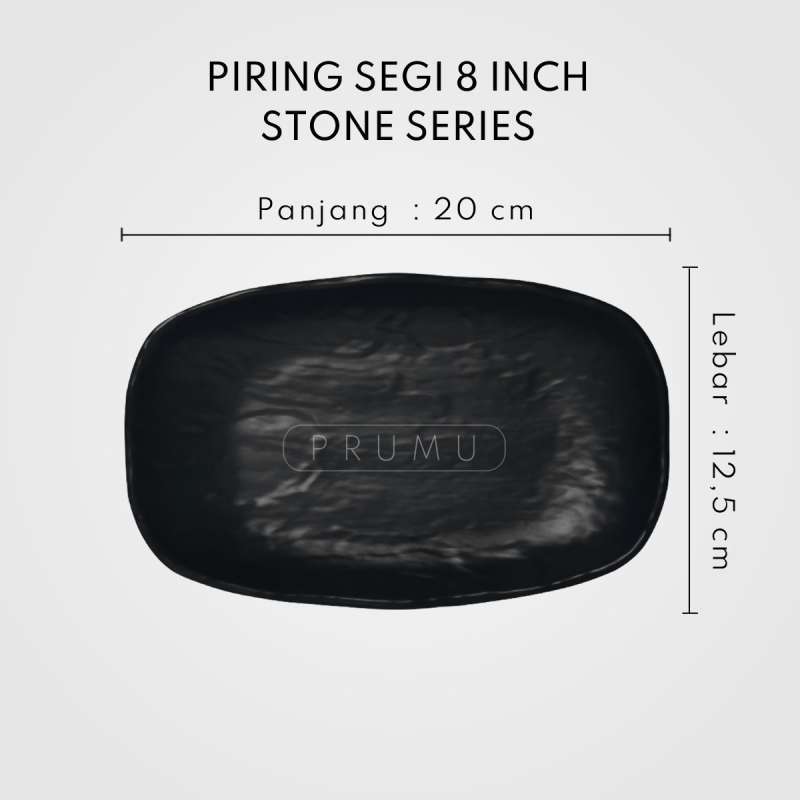 Promo PRUMU Melamine Stone Piring Persegi Panjang 8 inch - Piring Saji ...