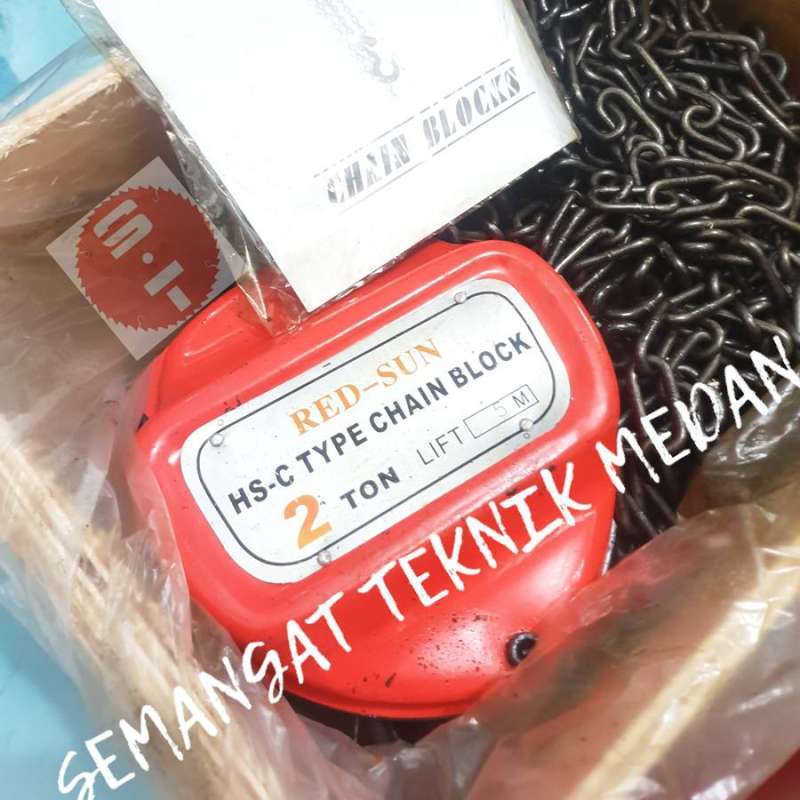 Jual CHAIN BLOCK TAKEL KEREKAN KATROL HOIST 3TON 3 TON 3 METER 3MTR RED ...