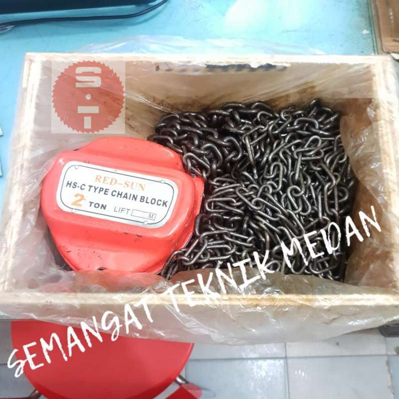 Jual CHAIN BLOCK TAKEL KEREKAN KATROL HOIST 3TON 3 TON 3 METER 3MTR RED ...
