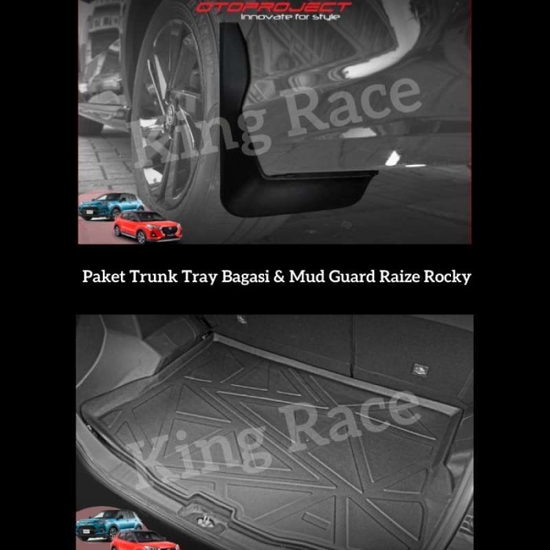 Promo Paket Trunk Tray Bagasi dan Mud Guard Raize Rocky 2021 Diskon 9% ...