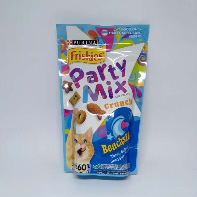 Jual Party Mix Cat Snack Friskies Beachside Tuna, Salmon & Snapper ...