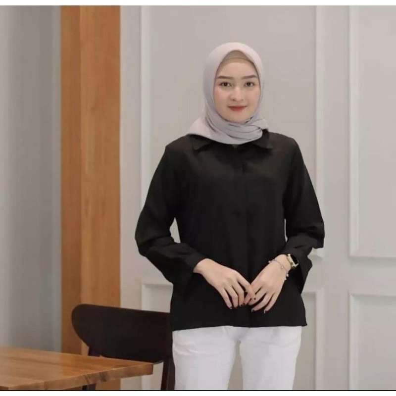 Jual KEMEJA KERJA WANITA / KEMEJA PUTIH FORMAL WANITA / KEMEJA POLOS ...