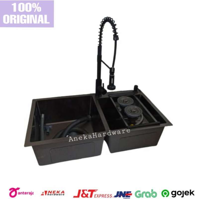 Promo Kitchen Sink Black 8245 / Sink Hitam Stainless / Bak Cuci Piring ...