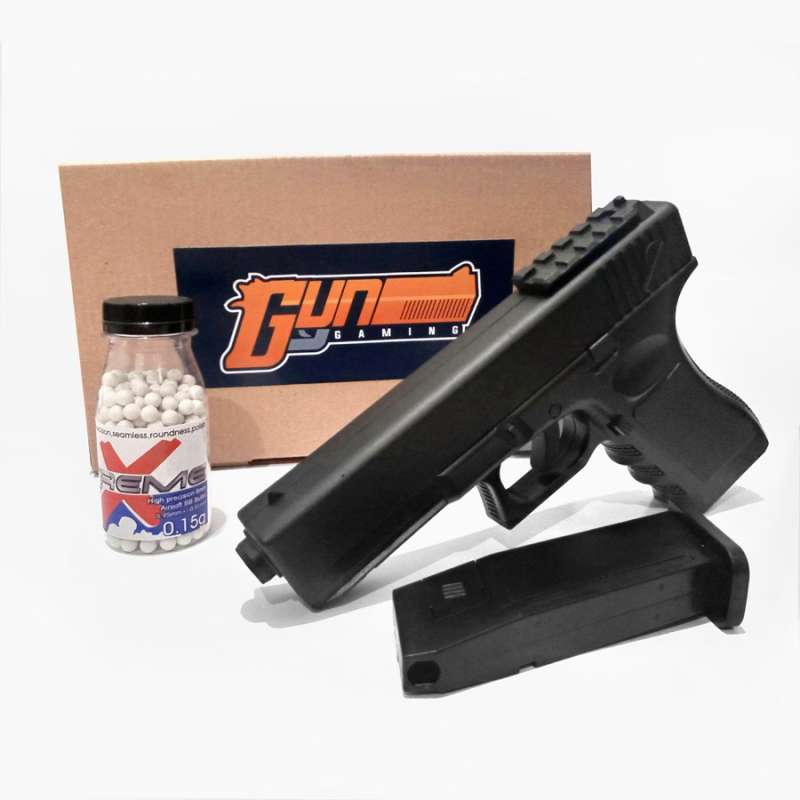 Jual Mainan Plastik WGG G 17 Full BLACK UPGRADE John Wick inner barrel ...