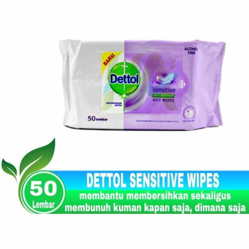 Jual Dettol Wipes Sensitive Ungu isi 50 / tissue basah dettol wet ...