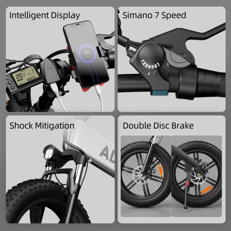 Promo Ado A20f+ Ebike-20 Inch Fat Tire Folding Electric Bike Diskon 6% ...