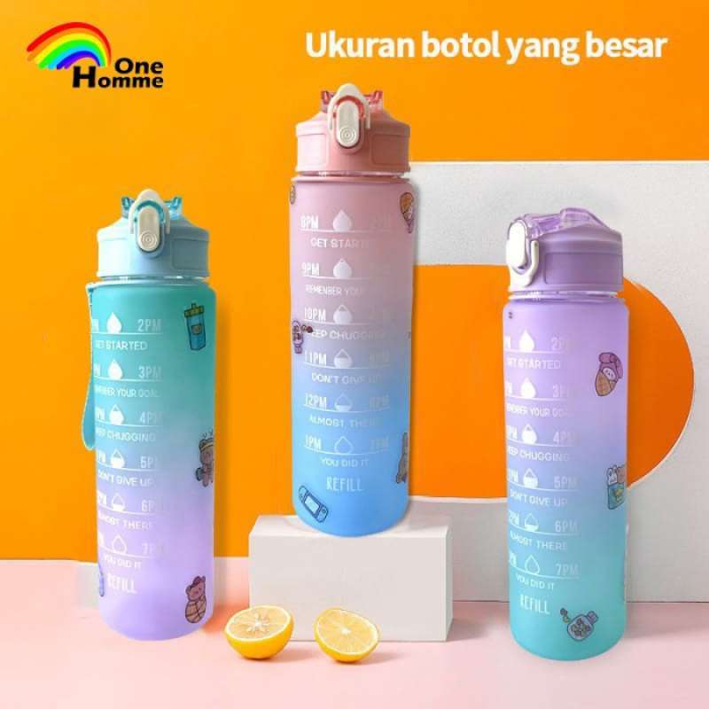 Jual Botol Minum Tritan 1 Liter 900 Ml Warna Gradasi / Botol Viral 900 ...