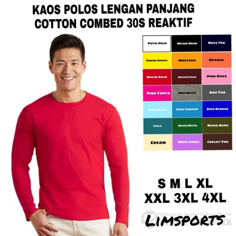 Jual Jual Kaos Polos Lengan Panjang Cotton Combed 30s Premium Quality ... Jual Jual Kaos Polos Lengan Panjang Cotton Combed 30s Premium Quality ...