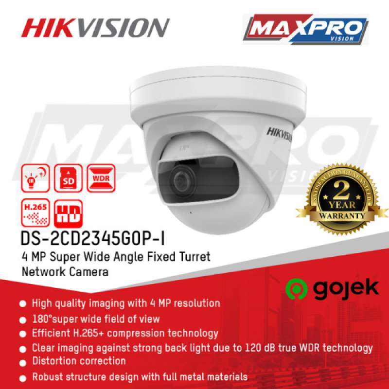 Promo Hikvision Ds-2Cd2345G0P-I - 4Mp Ultra Wide Ip Camera - Dark ...