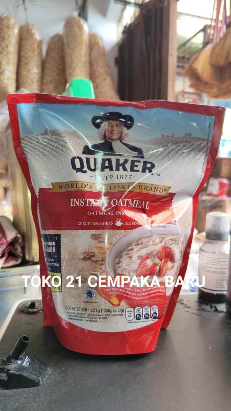 Jual Quaker Instant Oatmeal MERAH Refill 1.2 KG | Oats Gandum 1.2KG ...