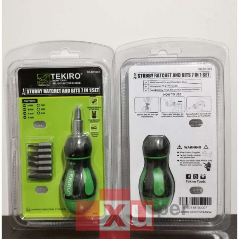 Promo Tekiro Obeng Ratchet Set 7 In 1 Stubby Sd-sr1699 Diskon 46% Di ...