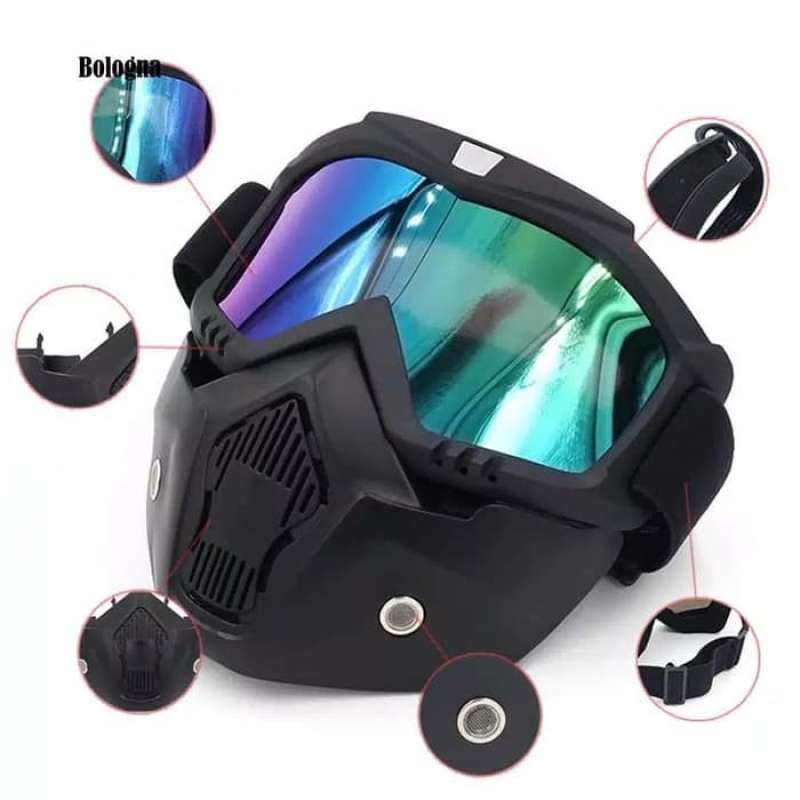 Promo Masker Motor Retro Goggle Mask Retro Style Removable Topeng ...