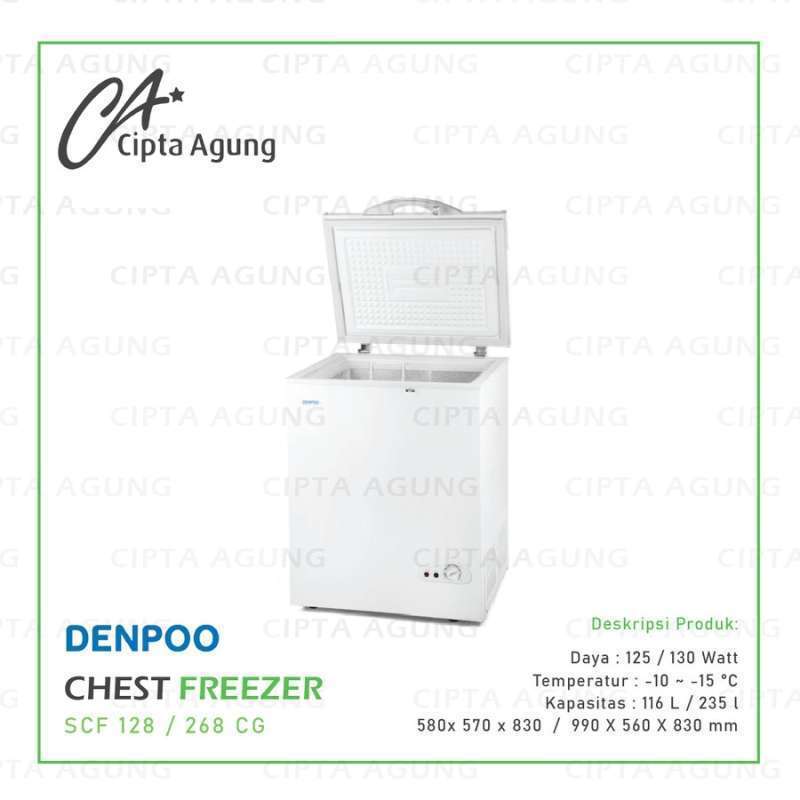 Jual CHEST FREEZER SLIDING GLASS DENPOO SCF 128 CG / SCF 268 CG [BDG ...