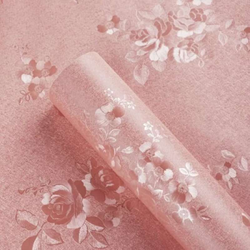 Jual pink tekstur bunga 45 cm x 10 mtr || Wallpaper Dinding di Seller ...