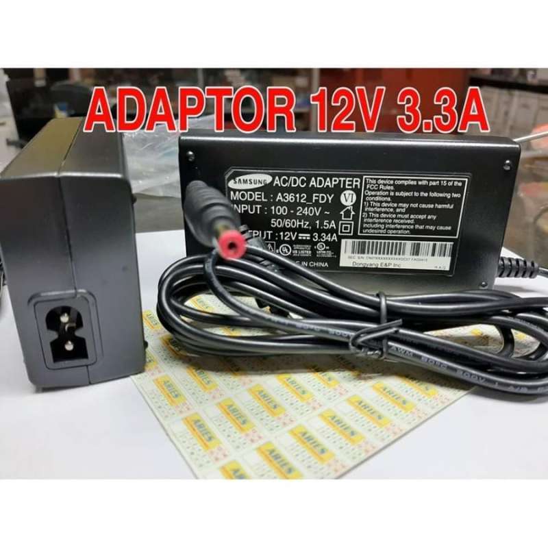 Jual Adaptor 12v 3A ORIGINAL Label samsung ADAPTOR CCTV ADAPTOR LCD di ...