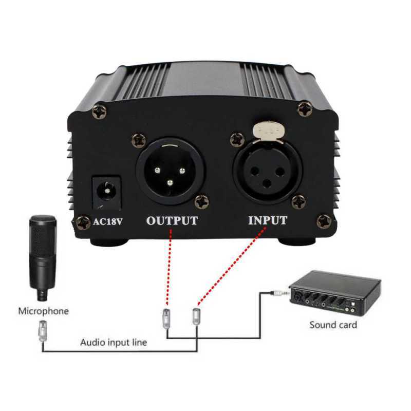 Jual Glo Taffstudio Phantom Power Microphone 1 Channel 48v Supply Mic ...