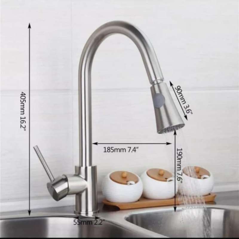 Jual Kran Tarik Flexible Kitchen Sink Sus 304 Panas Dingin Di Seller ...