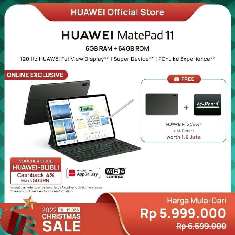 Jual HUAWEI MatePad 11 Tablet [6+64GB] | 120 Hz HUAWEI FullView Display ...