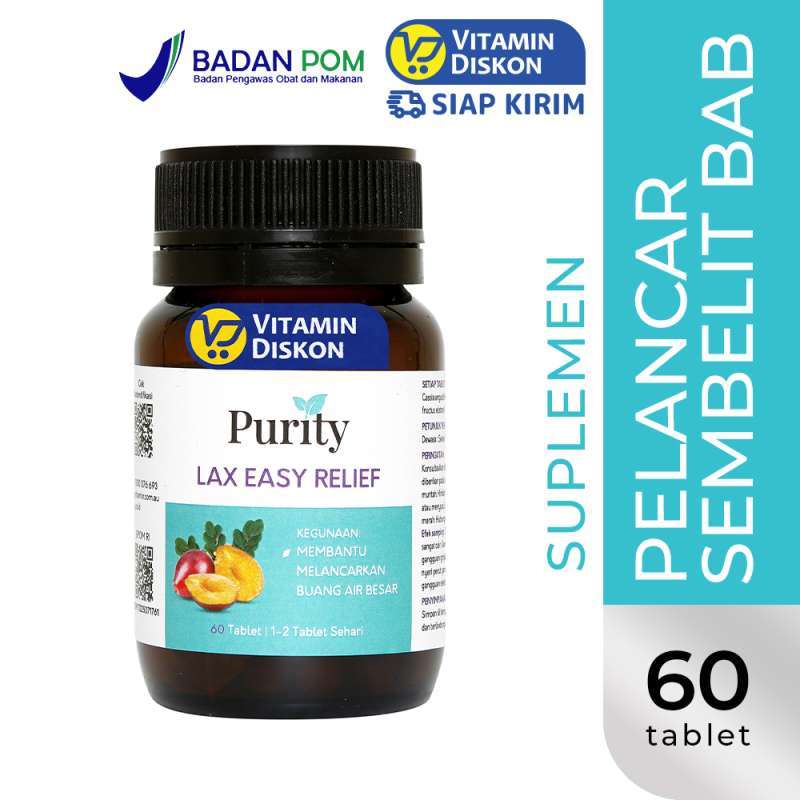 Promo Purity Lax Easy Relief 60 Tablets Bpom Diskon 27% Di Seller ...