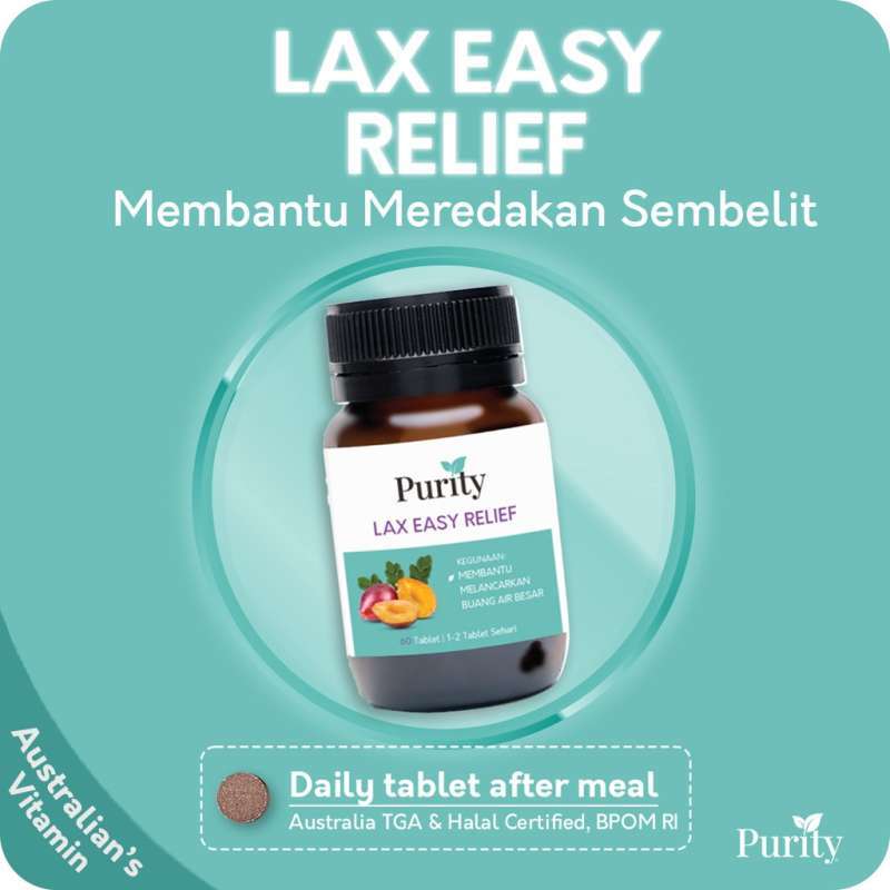 Promo Purity Lax Easy Relief 60 Tablets Bpom Diskon 27% Di Seller ...