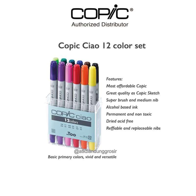 Jual Copic Marker CIAO Set 12 Warna Spidol Impor Premium Original - Set ...