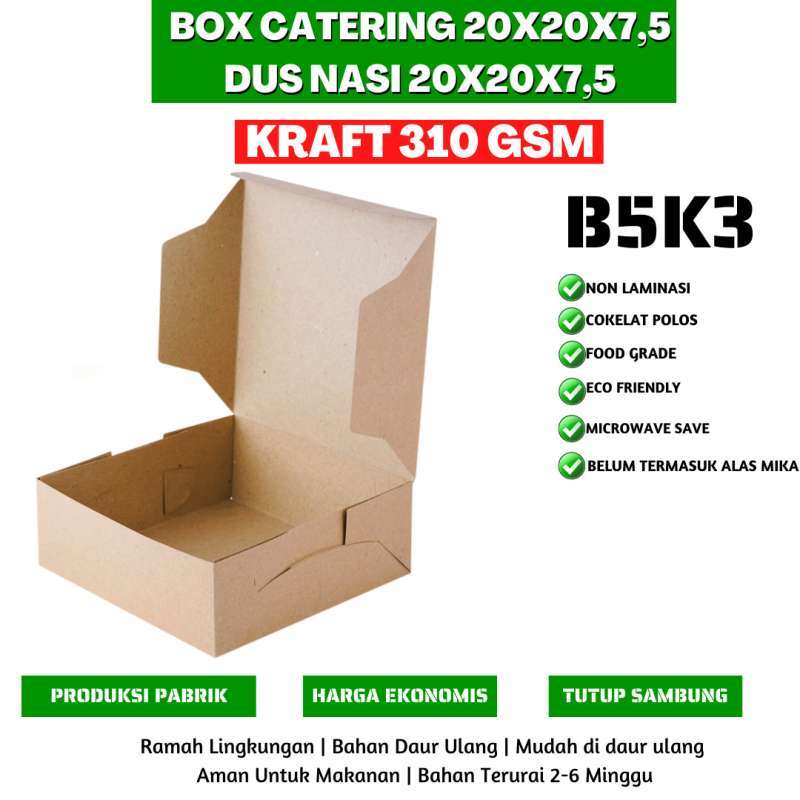 Jual (Isi 25 Pcs-B5K3) Box Nasi Catering Dus Nasi Kotak Dus Catering ...