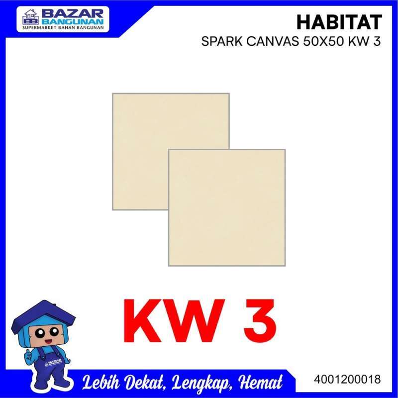 Jual Habitat - Keramik Lantai Kamar Mandi Kasar Floor Tile Spark Canvas 50X50 di Seller Bazar ...