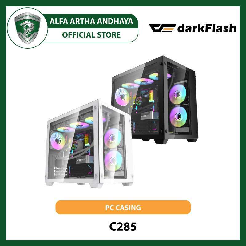 Jual darkFlash C285 ATX PC Casing [No Fan] - PUTIH di Seller Alfa Artha ...